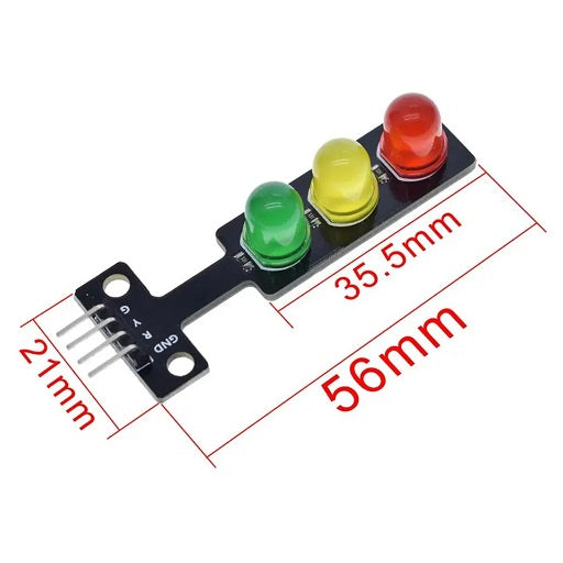 DimensionesModulodeLucesLedTipoSemaforoCompatibleconArduino ...