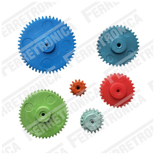 KIT_Set_Juego_de_Pinones_Engranajes_Plasticos_x_6_pcs_Ferretronica ...