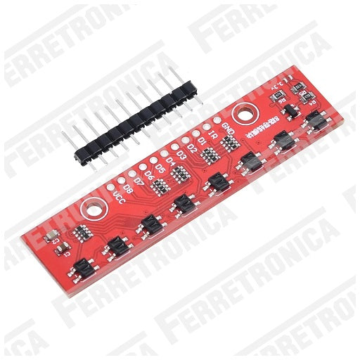ModuloSensordeLineaDigitalArreglode8SensoressimilaraQTR8_Ferretronica ...
